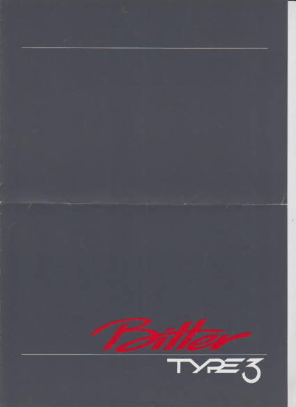 Auto- Prospekt Bitter Type 3 RAR und Bildschön - Histoquariat