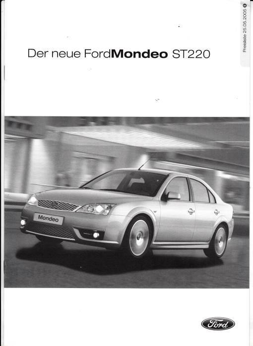 Ford Mondeo ST 220 Preisliste 25. Mai 2005 - Histoquariat