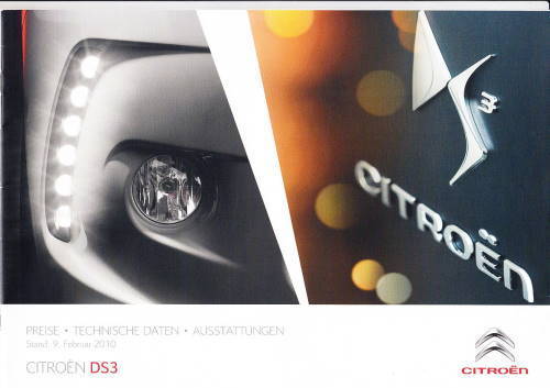 Preisliste Citroen DS3 September 2010 kaufen - Histoquariat