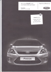 Preisliste Ford Focus Februar 2008 bestellen - Histoquariat